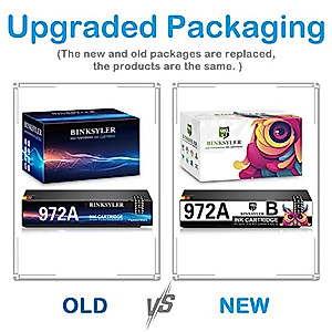 BINKSYLER Compatible 972A 972 Black Ink Cartridges Replacement for HP 972A 972 (f6t80) to Work with HP Pagewide Pro 477dw 377dw 577dw 477dn 452dn 452dw 552dw P55250dw P57750dw Printer (1 Black)