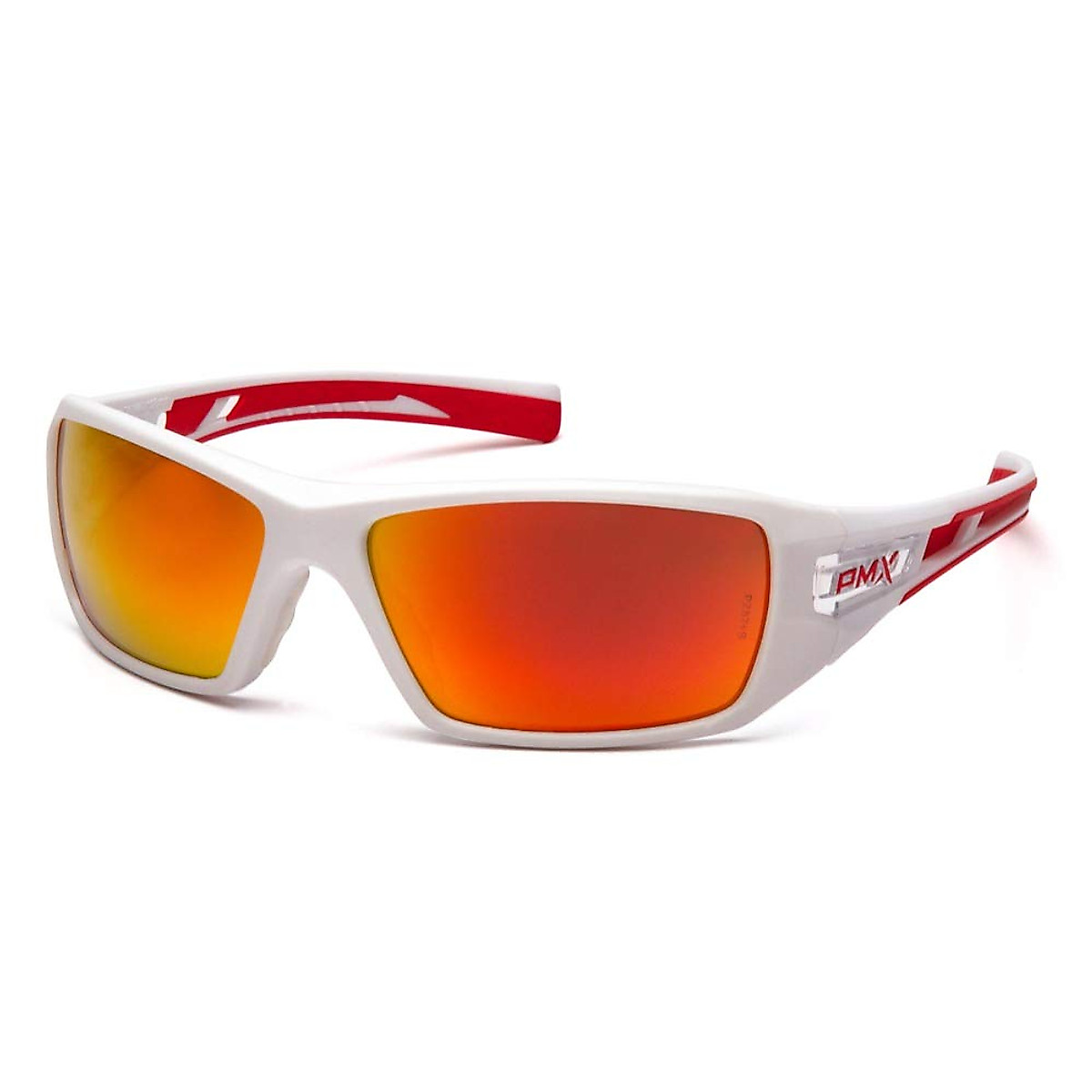 Pyramex Velar Safety Glasses, White-Red Frame/Sky Red Mirror Lens