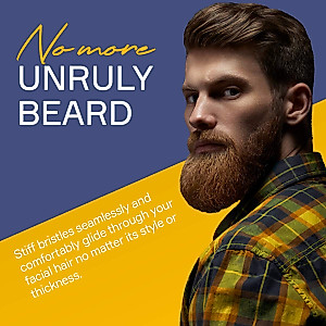 Seven Potions Vegan Beard Brush for Men — 100% Sisal Plant Fibre & Pear Wood — Firm Bristles to Gently Tame/Soften/Exfoliate – 100% Natural, Non-Synthetic