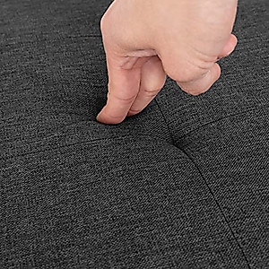 Seville Classics Large 30" Foldable Bench Ottoman Footrest Storage Chest Coffee Table Stool, for Bedroom, Living Room, Entryway, Lounge, Modern Gray, 1-Pack