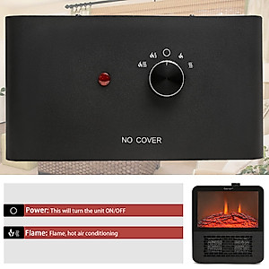 CONROWR 17inch Recessed Electric Fireplace Plug-in Heater, Recessed Freestanding Fireplace, Adjustable Flame Brightness Speed, Low Noise, 1600 Watts, Black