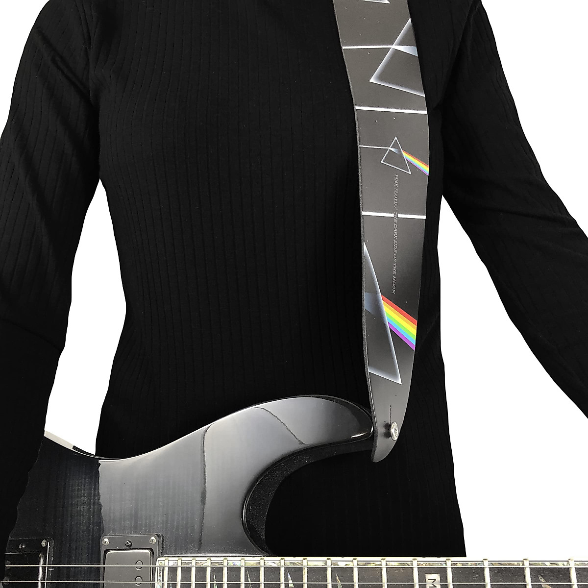 Perri's Leathers, Official Pink Floyd Licenced Leather Guitar Strap, Direct to Leather Series, Anti-Slip, Adjustable from 42.5" to 56" Inch, Compatible w/All Button Lock Systems