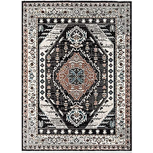 Well Woven Jolena Multi Black Vintage Oriental Distressed Medallion Pattern Boho Area Rug (5'3" x 7'3")
