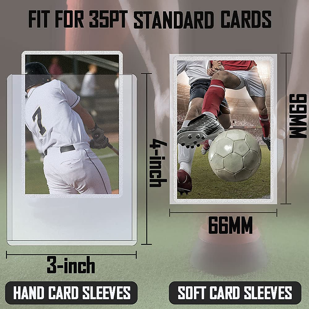 50 Count TopLoaders Card Sleeves and 200 Count Clear Soft Sleeves for Trading Card, Protective Sleeves Holder Fit for Stardard Cards, Baseball Card, Sports Cards, MTG