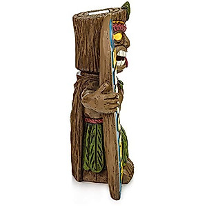 VP Home Tiki Welcome Surfboard & Party Time Solar Powered LED Outdoor Decor Garden Light