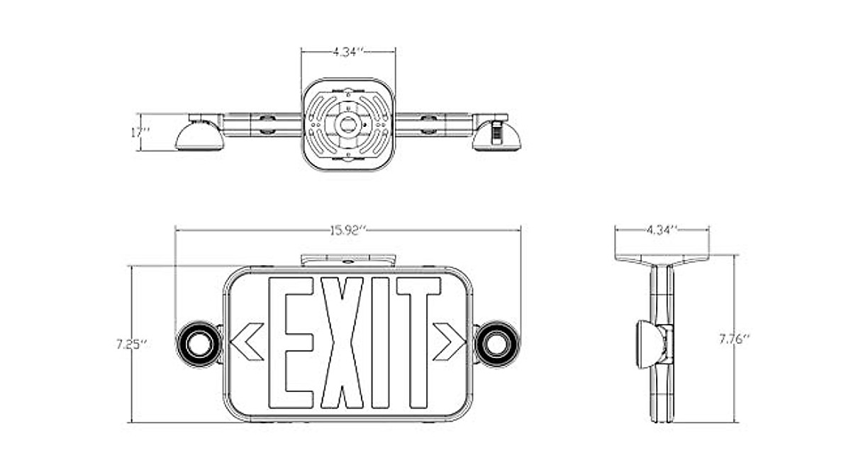 LIT-PaTH LED Combo Emergency Exit Sign - UL Certified