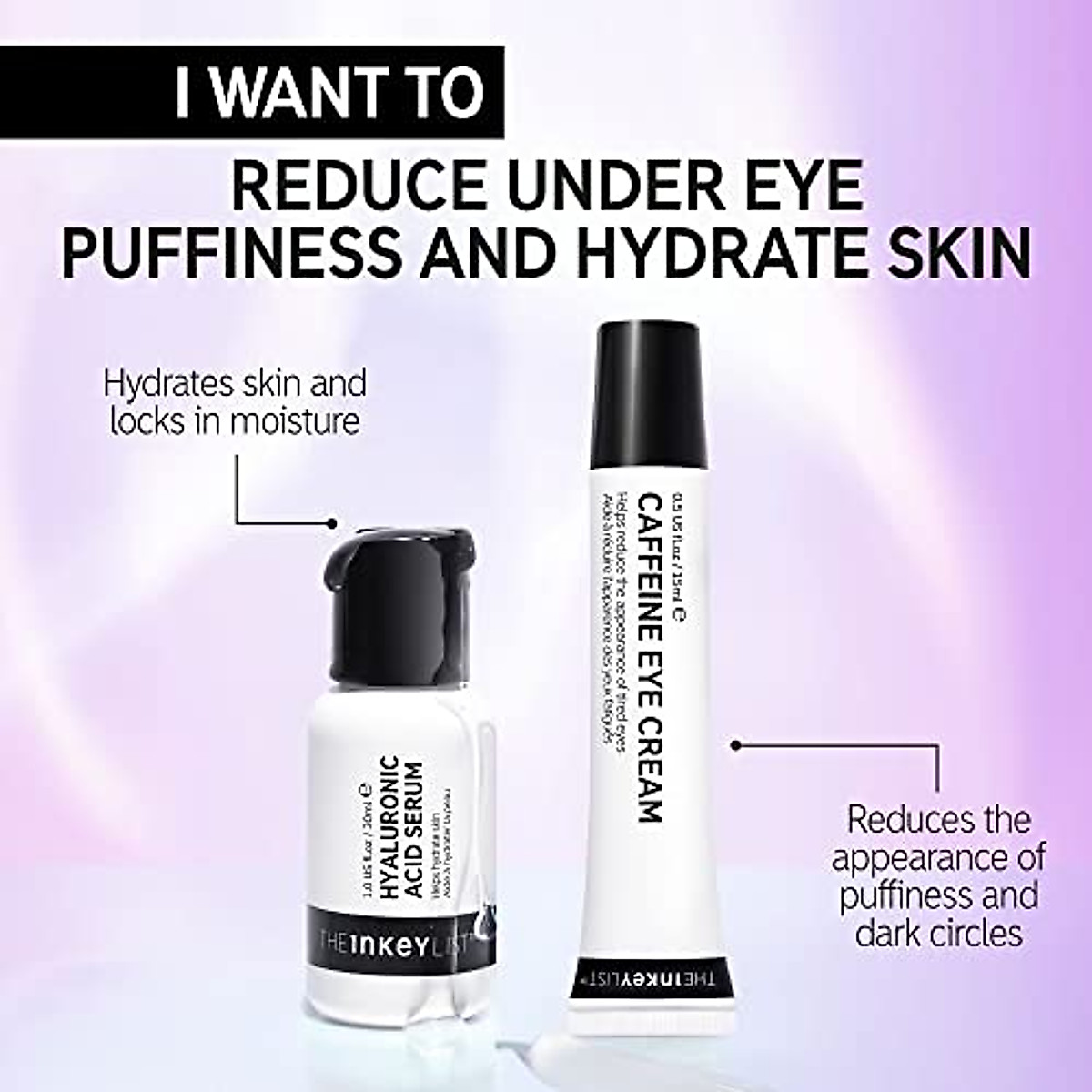 The INKEY List Caffeine Eye Cream, Reduce Eye Puffiness and Dark Circle, Blur Fine Lines, 0.5 fl oz
