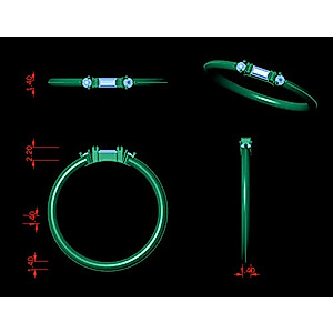 0.10CT Baguette & Round Brilliant Cut Lab Grown Diamond Three Stone Minimalist Ring In 10K White Gold (E-F, VVS-VS) 6US