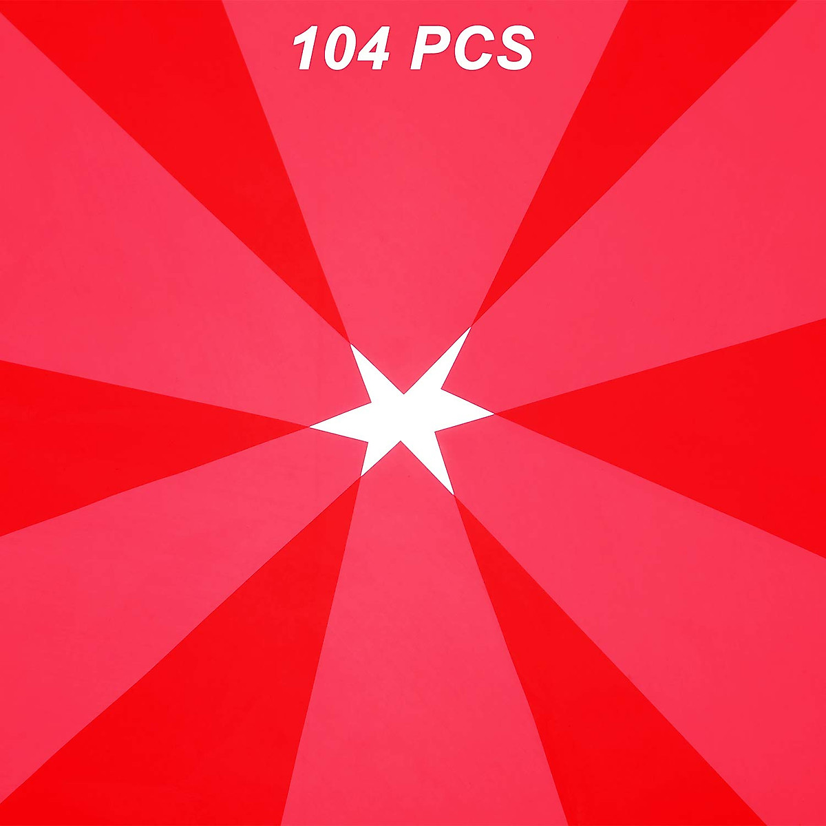 Outus Cello Sheets Cellophane Wraps, 8 by 8 Inch, 8 Colors, 104 Pieces (Red)