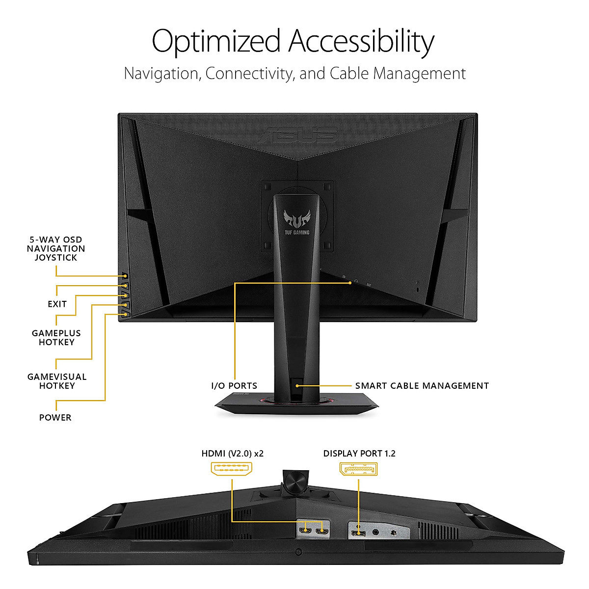 ASUS VG27AQ TUF Gaming 27" 2K HDR Gaming Monitor, WQHD (2560 x 1440), 165Hz (Supports 144Hz) (Renewed)