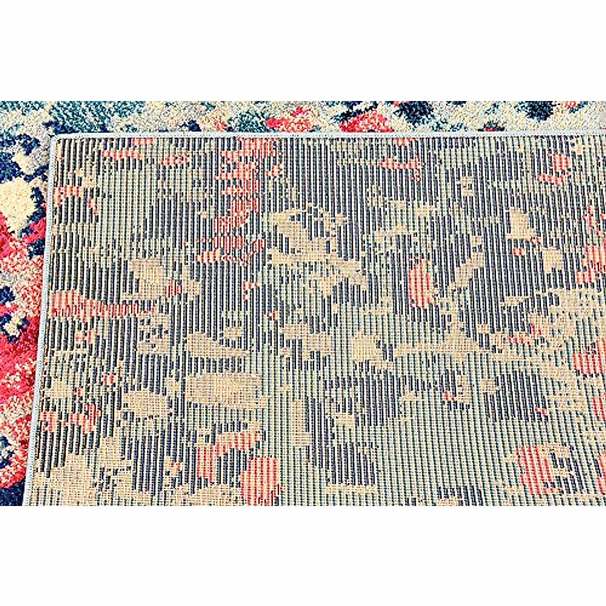 Unique Loom Jardin Collection Colorful, Vibrant, Abstract, Modern Area Rug, 4 x 6 ft, Blue/Pink