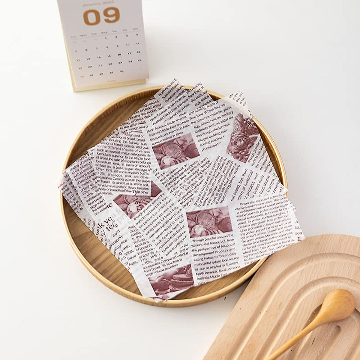 100Pcs Wax Paper Sheets for Food, Basket Liners Food Picnic Paper Sheets Greaseproof Deli Wrapping Sheets, 7 x 7 Inch (Pure white)