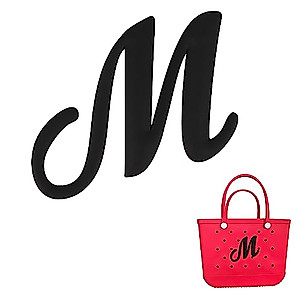 TOYMIS Decorative Lettering for Bogg Bag, 3D Letter Charms for Bogg Bag Alphabet Letters Decor Alphabet Letters for Bogg Bag for Personalizing Handbag DIY White (M,Black)