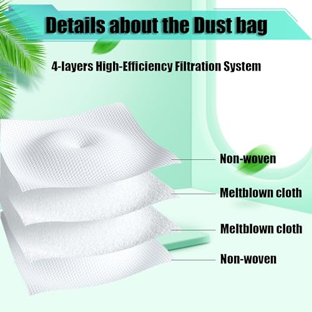5 PCS Dust Bags Compatible with ECOVACS DEEBOT X1 OMNI DEEBOT T10 T20, T10 Omni, Large Capacity Disposable Vacuum Cleaner Accessories Replacement Set