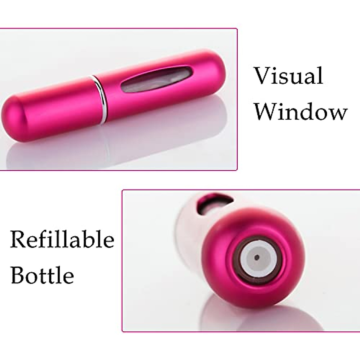 OBSCYON 8 Pcs of 5ml Portable Mini Refillable Perfume Atomizer Bottle Refillable Perfume Spray Scent Pump Case