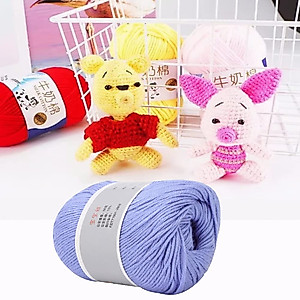Milk Cotton Thread Colorful Baby Milk Cotton Yarn Soft Chunky Baby Milk Cotton Crochet Knitwear DIY Hand Knitting Yarn Mulit-Colorful Optional(Light Blue)