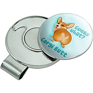 GRAPHICS & MORE Guess What Corgi Butt Funny Joke Golf Hat Clip with Magnetic Ball Marker