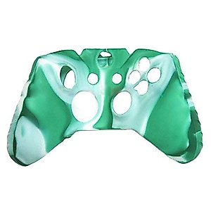 OSTENT Colorful Soft Silicone Protective Case Cover for Microsoft Xbox One Controller - Color Green and White
