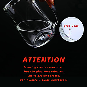 Convend Beer Mugs For Freezer,Double Wall Clear Borosilicate Glass Beer Mug with Handle,Ice Cup for Beer,Milk and Juice-16 Oz Capacity, Set of 2