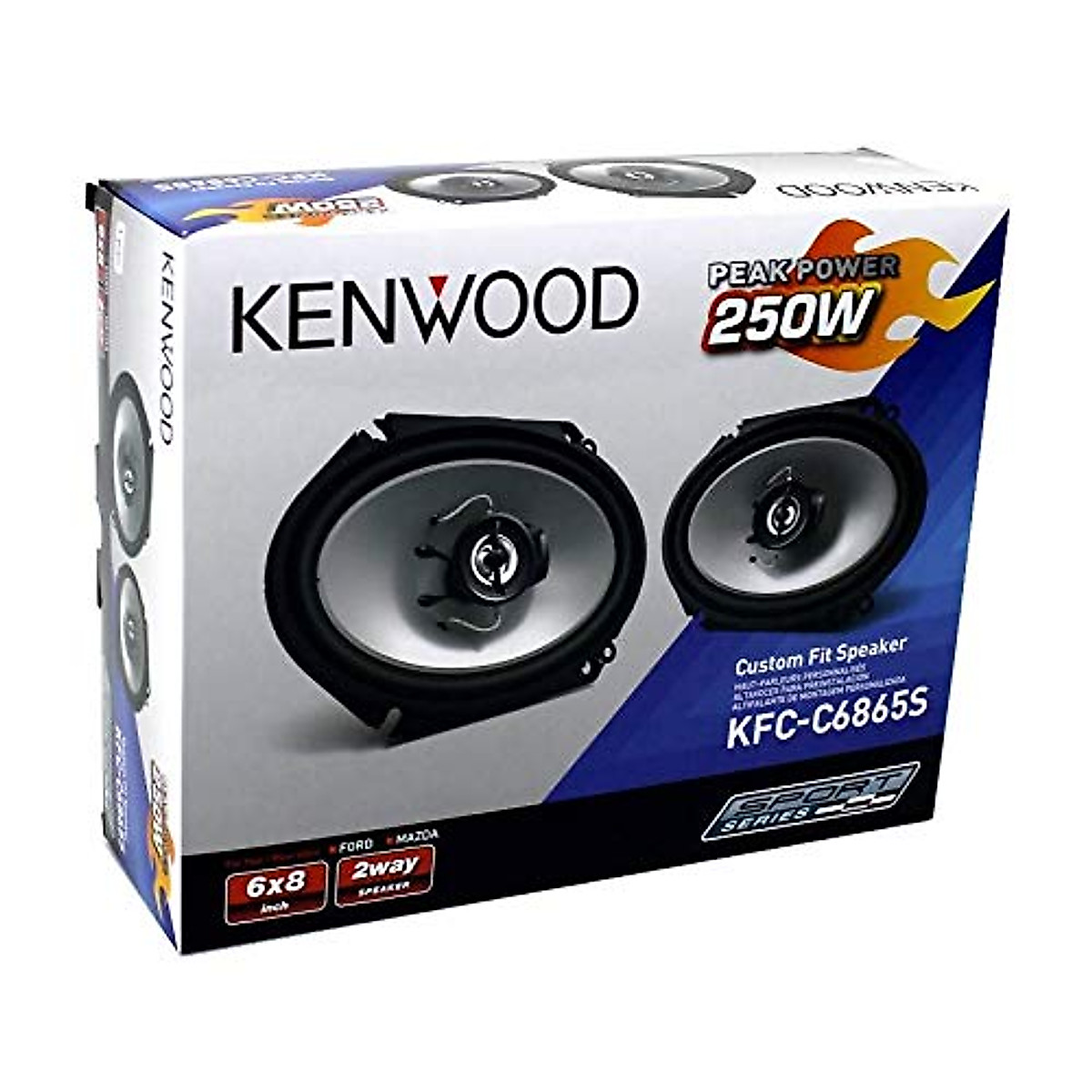 2 New Kenwood KFC-C6865S 6x8 250 Watt 2-Way Car Audio Coaxial Speakers Stereo