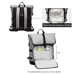 Diaper Bag Backpack Diaper Bag Baby Registry Search Dad Diaper Bag Gender Neutral Baby Stuff Large Diaper Bag (Gray)