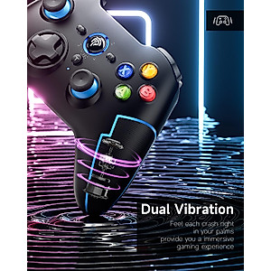 EasySMX 2.4G Wireless Controller for PS3, PC Gamepads with Vibration Fire Button Range up to 10m Support PC (Windows XP/7/8/8.1/10), PS3, Android, Vista, TV Box Portable Gaming Joystick Handle