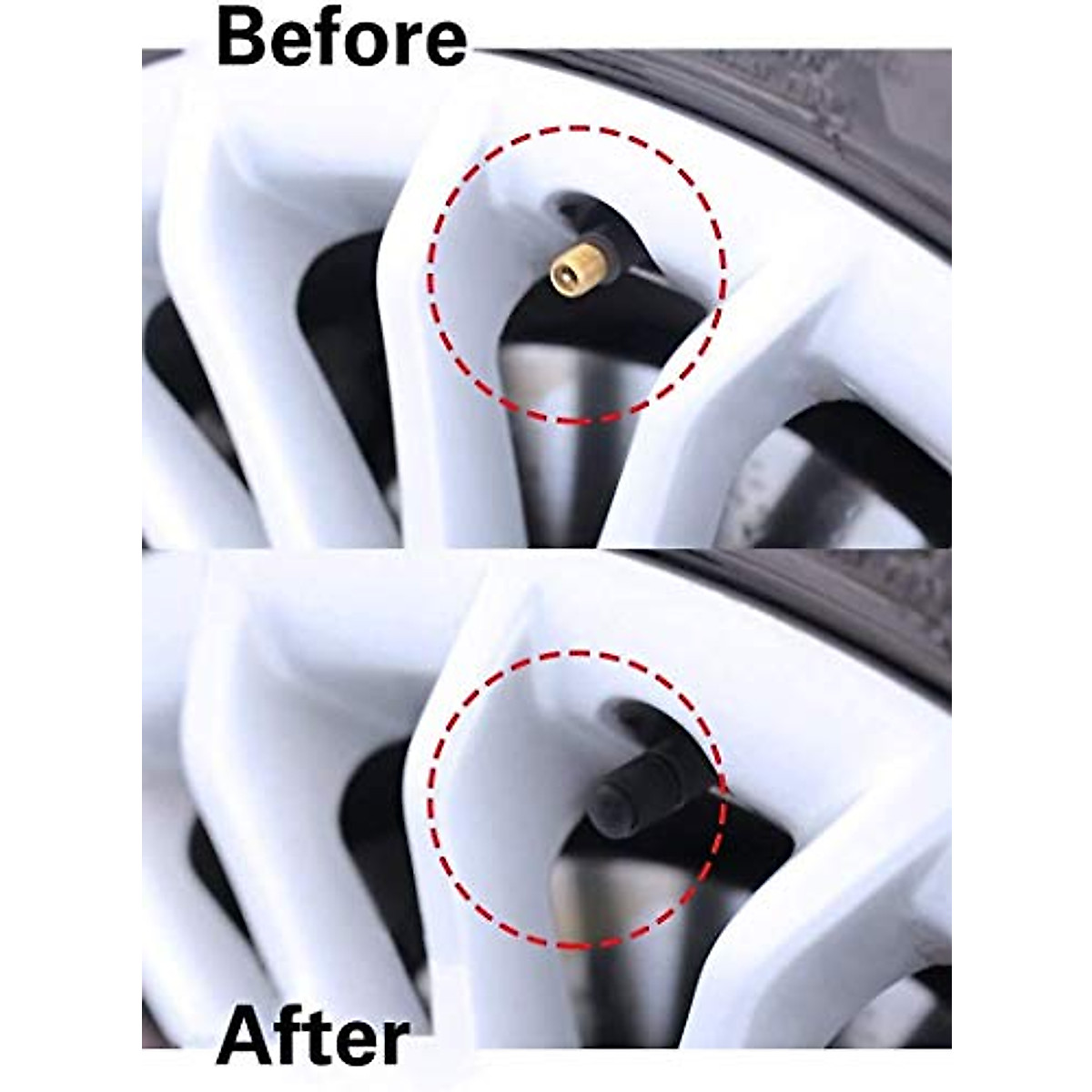 CKAuto 50 Pack Tire Valve Caps, Plastic Valve Stem Caps with O Rubber Seal, Universal Stem Covers for Cars, SUVs, Bike and Bicycle, Trucks, Motorcycles, Airtight Seal Dust Proof, Black 5 Dollar Item