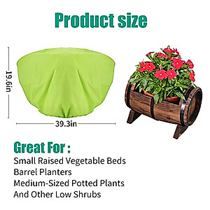 ANPHSIN 3 Pcs Green Plant Freeze Protection Covers- 39.3 × 19.6 Inch Horizontal Shrub Tree Plant Protection Wraps Covers Bags Frost Blanket with Drawstring for Winter Outdoor Garden Plants