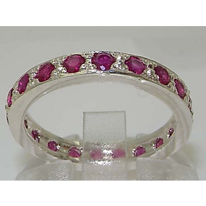 LetsBuyGold 925 Sterling Silver Real Genuine Ruby Womens Promise Ring - Size 9