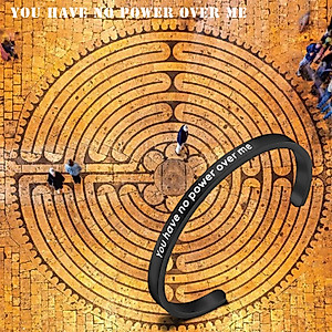 PLITI You Have No Power Over Me Inspirational Cuff Bangle Bracelets for Women Movie Gift (No Power Over CB black)