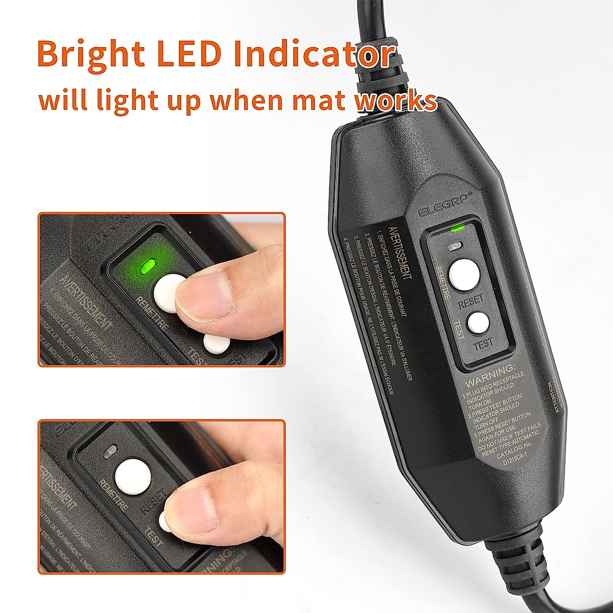 AUTOMATTERS Commercial Grade Snow Melting Mat Power Plug, UL Listed, 11FT Long, 16/3AWG, 125V, 15AMP, SJTW PVC Jacket
