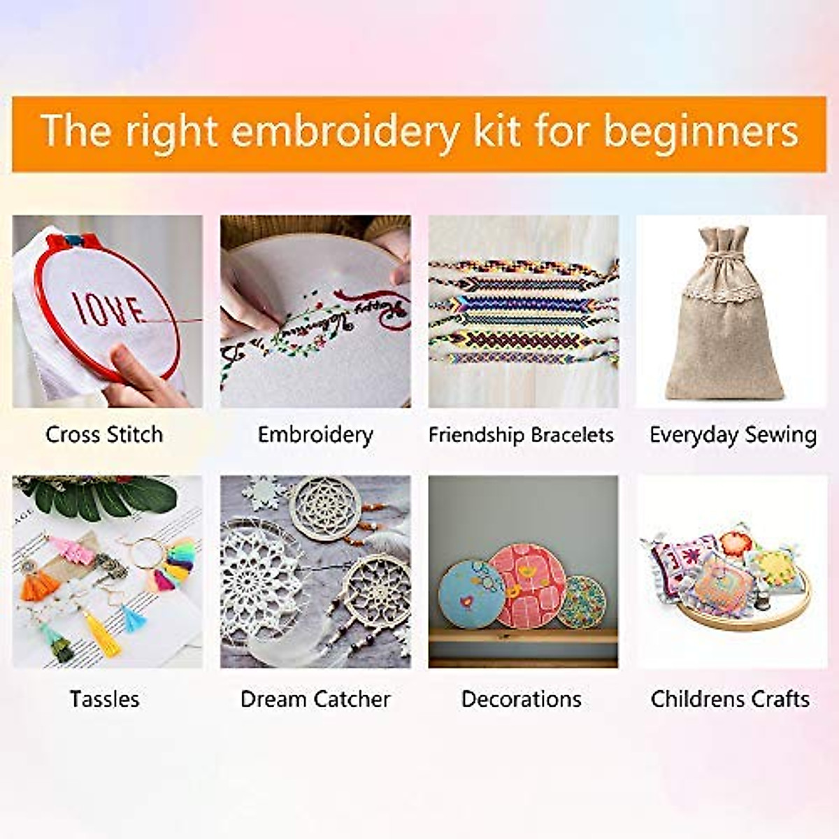 Caydo 100 Skeins Embroidery Floss, Friendship Bracelets String with 12 Pieces Floss Bobbins