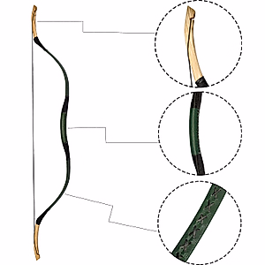 AF Archery Turkish Recurve Bow, 53" Traditional Horse Bow, Mounted Archery and Precision Shooting,Suitable for Entry Into Adults Youth Beginners Enthusiasts and Hunting, 40lbs