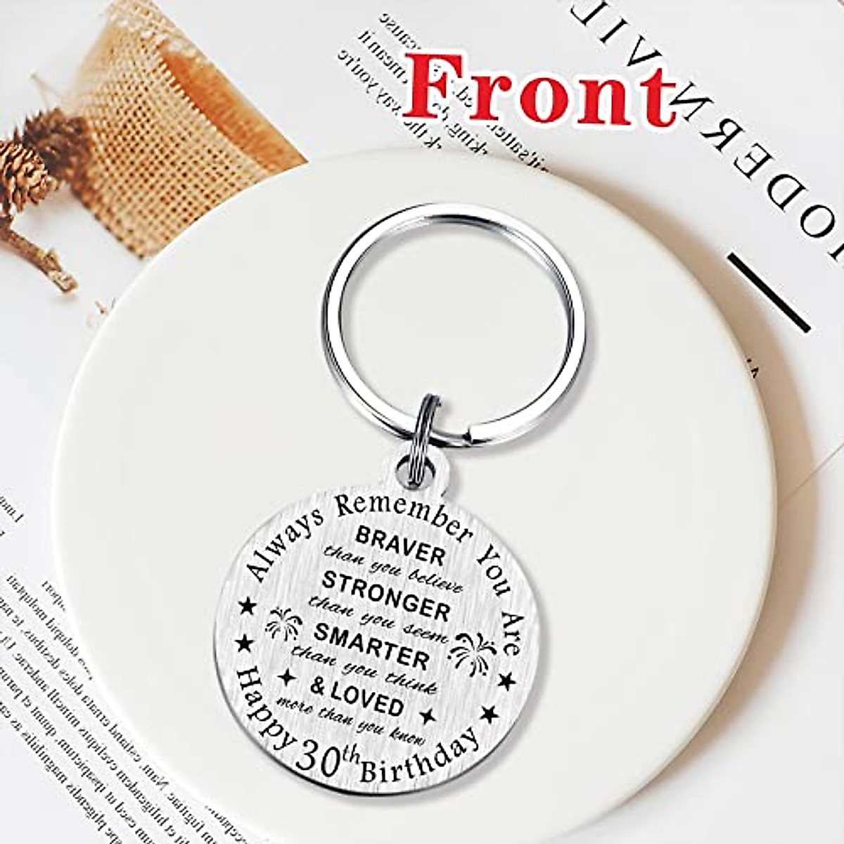 SOUSYOKYO 30th Birthday Gifts for Women Men 1993 Keychain, Female 30 Years Old Birthday Gifts ideas, Male Happy 30th Birthday Decoration Stuff Present