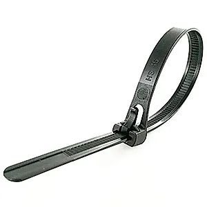 HS 6 Inch Releasable Cable Ties Adjustable Wire Cable Tie (100 Pack) 50 Pound Heavy Duty Wire Twist Ties Reusable Zip Ties Small for Pc,Cord,Black
