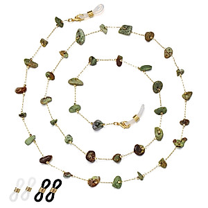 ERNAULO Glasses Chain for Women Eye Glasses Holders Around Neck Natural Crystal Eyeglasses Strap Sunglass Chains for Women EC-Natural Stone