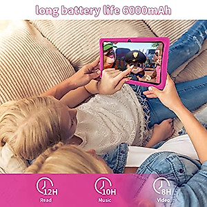 JUNINKE 2023 New Tablet Android 12.0, Kids Tablet, 10 inch Android Tablet, 3+64GB, Quad-Core Tablets, IPS HD Screen, Powerful Performance, High Capacity, Long Battery Life (Purple)