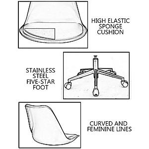 Office Chair Computer Chair Lift Swivel Chair Home Office Chair Small Game Chair Small Swivel Chair Student Chair Desk and Chair Chair (Color : White) Needed