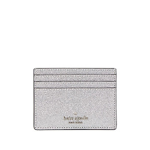 Kate Spade New York womens wallets Shimmy Glitter Boxed Small Cardholder (Lunar Light Silver)