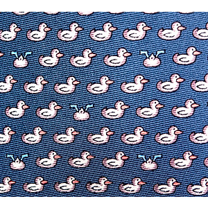 Kings and Wolves Men's 100% Silk Neckties Duck Printed Tie (Blue)