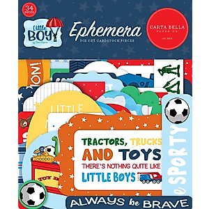Carta Bella Paper Company Little Boy Ephemera, Multicolor