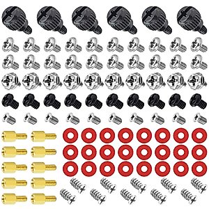 Powlankou PC Computer Screws Standoffs Kit for Hard Drive Computer Case Motherboard Fan Power Graphics