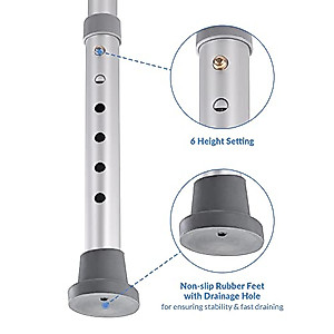 AW Medical Bath Shower Seat Adjustable Height Bathtub Bench Chair Stool with Armrest Back for Safety Support 220lbs