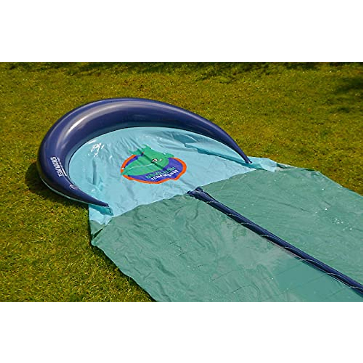 TEAM MAGNUS 18ft XL Slip and Slide - Heavy Duty Inflatable Slide with Central Sprinkler and XL Crash Pad