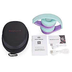 PowerLocus Bluetooth Headphones for Kids, Wireless Foldable Headphones Over Ear, Headphone with Microphone, 85DB Volume Limit, Wireless and Wired Headset with Micro SD, FM for Cellphones, Tablets, PC