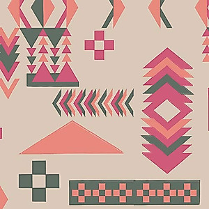 Art Gallery Fabrics Art Gallery Canvas Indie Boheme Woodblock Spirit Warm, Pink