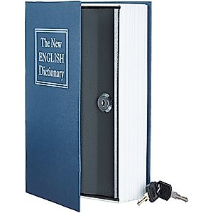 Amazon Basics Book Safe, Key Lock, Blue