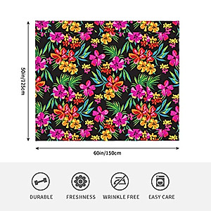 Hawaiian Flower Blanket Soft Flannel Blanket 60x50in for Sofa Bed Camping Trip