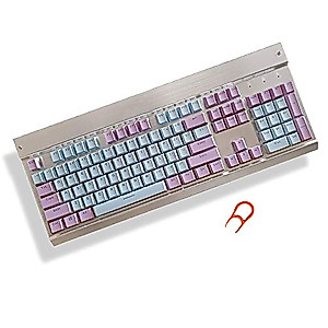 Better Livin 104 Doubleshot, ANSI Layout, OEM Profile, Cherry MX keycaps, Translucent Backlit Compatible Gaming Keyboard keycaps for 61/87/104 Keyboards (Purple-Blue)