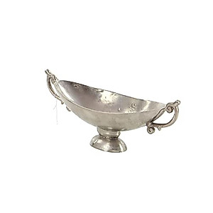 Deco 79 Aluminum Decorative Bowl with Handles, 22" x 8" x 9", Silver
